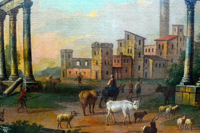 18th Century Italian Capriccio of Roman Ruins Attributed to Luigi ...