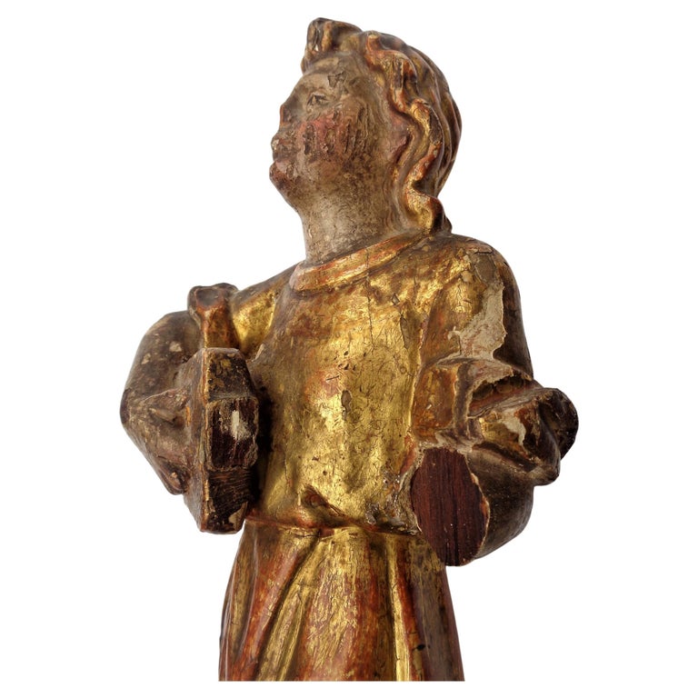 18th Century Italian Carved Gilded Polychrome Painted Angels For Sale ...