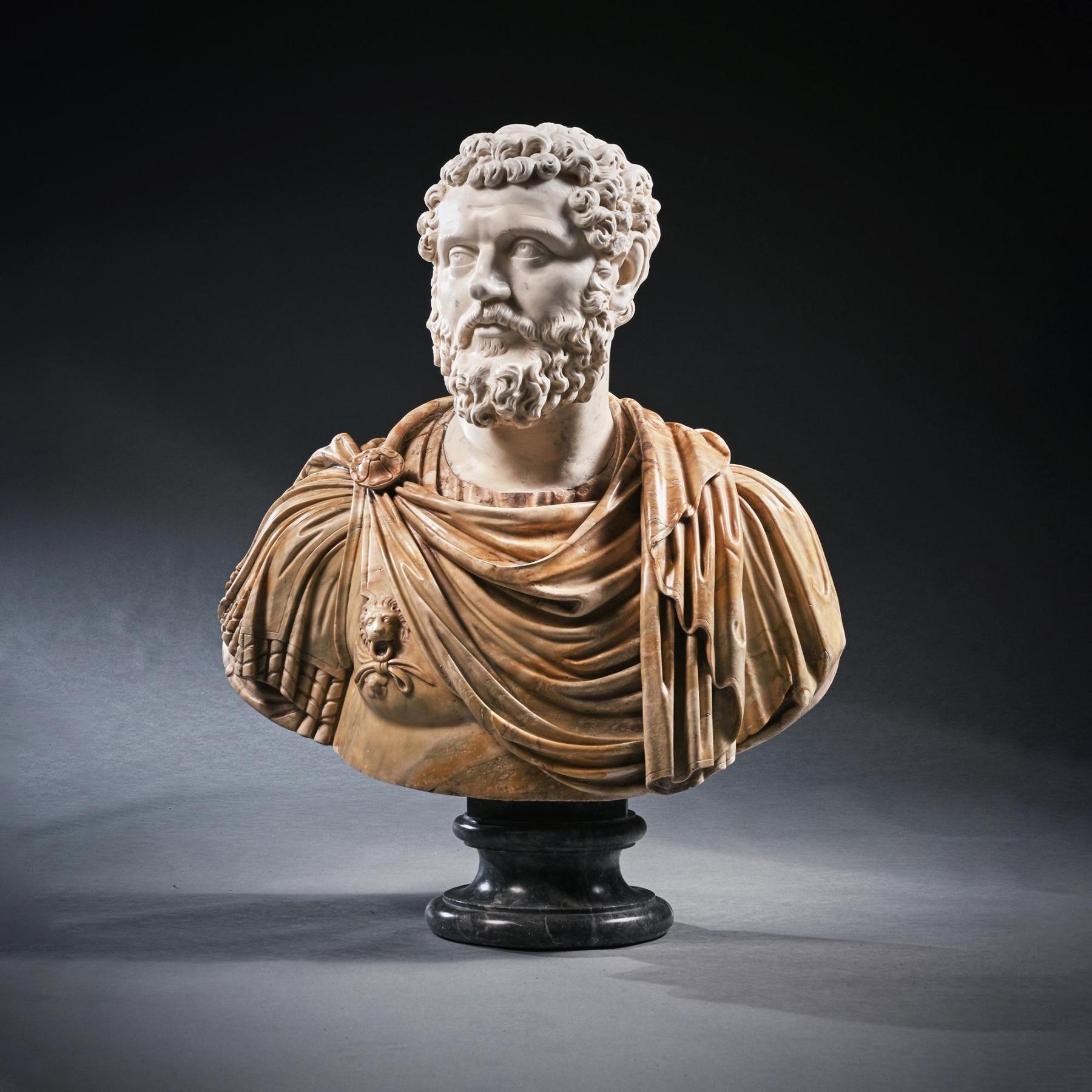 18th Century Italian Carved Marble Bust Of Roman Emperor Septimius ...