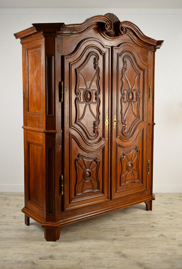 18th Century Italian Carved Walnut Wood Wardrobe at 1stDibs | carved ...
