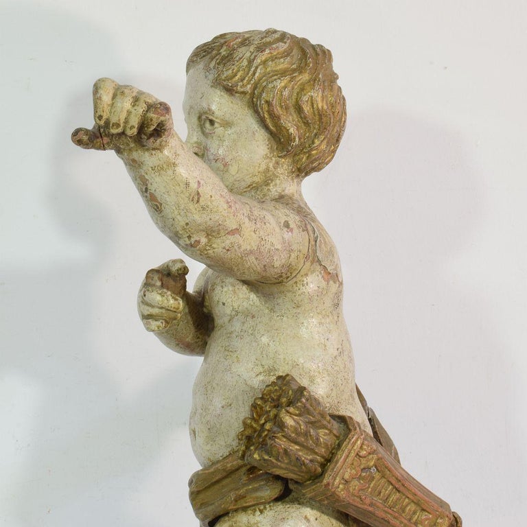 18th Century Italian Carved Wooden Baroque Angel / Cupid at 1stDibs
