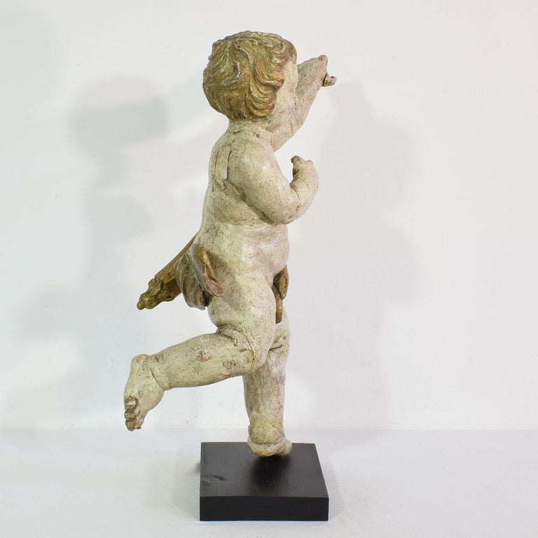 18th Century Italian Carved Wooden Baroque Angel / Cupid at 1stDibs