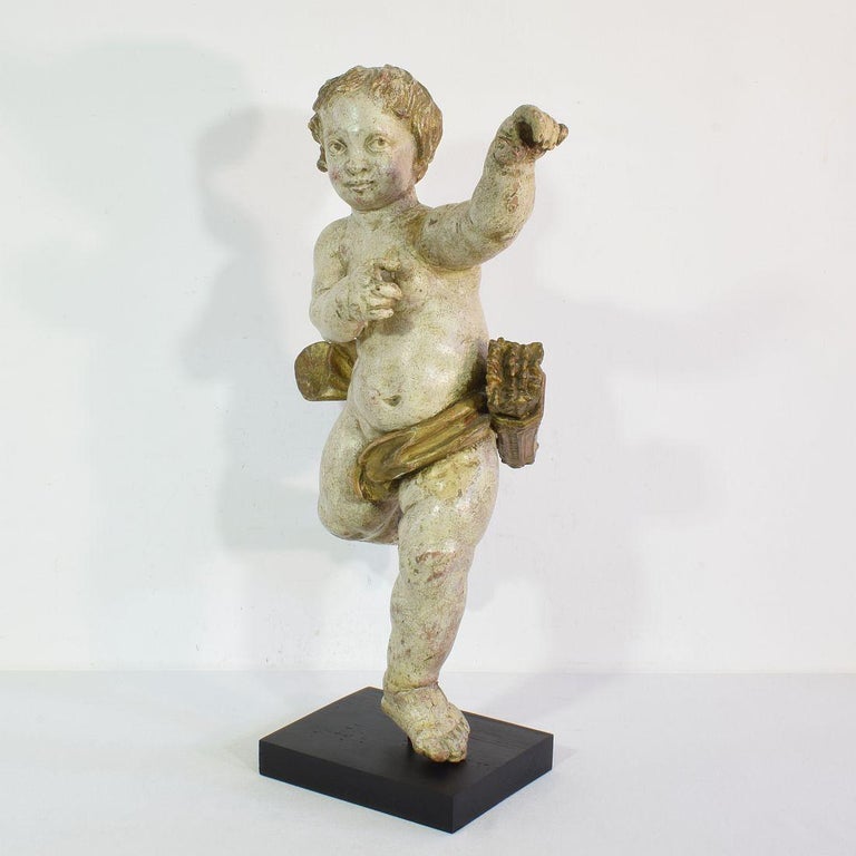 18th Century Italian Carved Wooden Baroque Angel / Cupid at 1stDibs