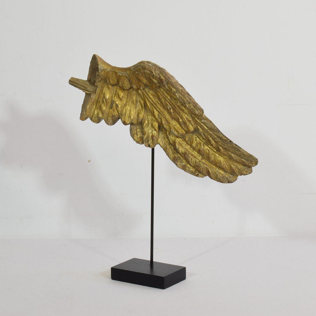 18th Century, Italian Carved Wooden Wing of a Baroque Angel at 1stDibs