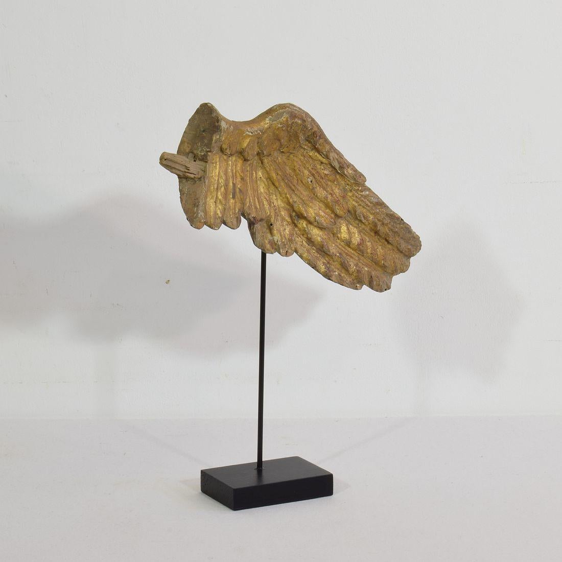 18th Century, Italian Carved Wooden Wing of a Baroque Angel at 1stDibs