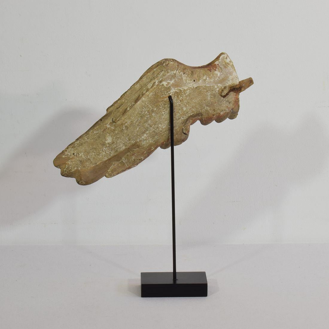 18th Century, Italian Carved Wooden Wing of a Baroque Angel at 1stDibs