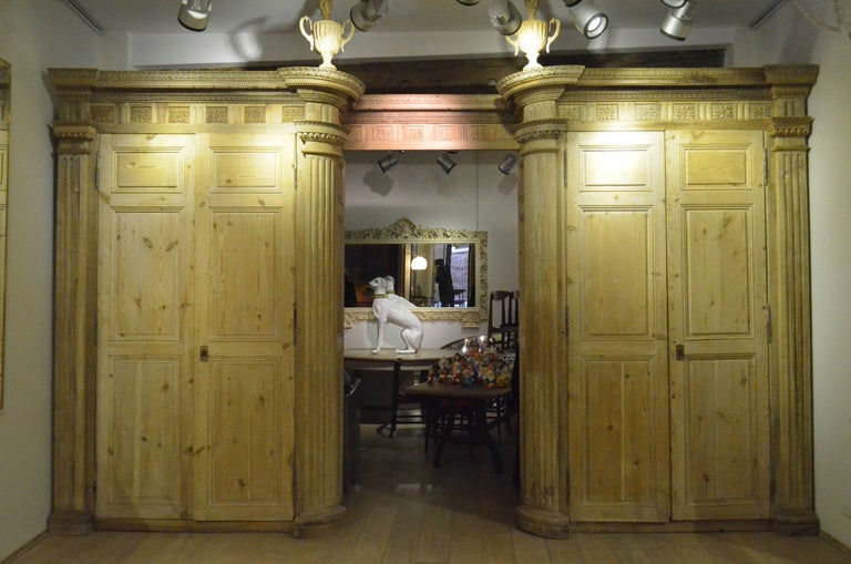 18th Century Italian Four Doors Wood Storage Cabinet Wardrobe Boiserie ...