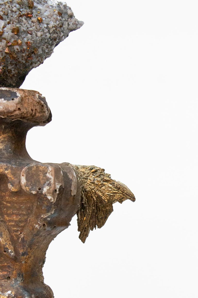 18th Century Italian Fragment with Chalcopyrite, Calcite Crystals, and ...