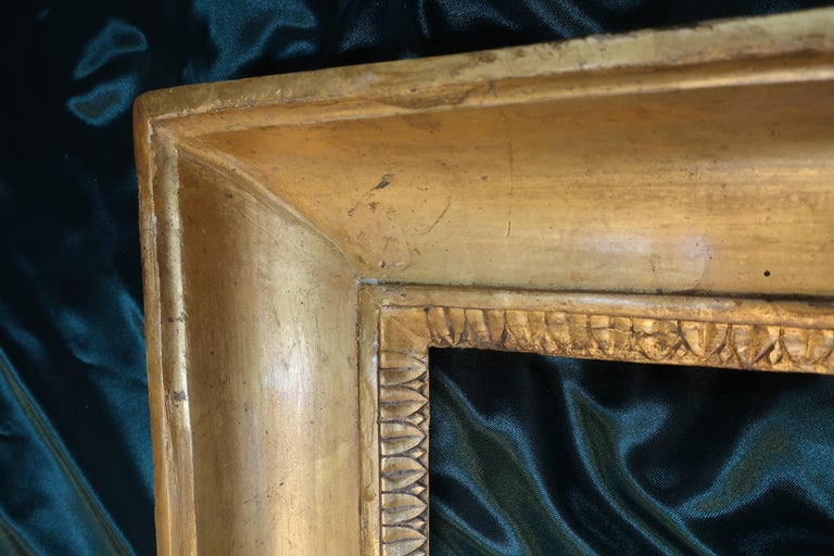 19th Century Empire Style Frame Gilded in Pure Gold For Sale at 1stDibs
