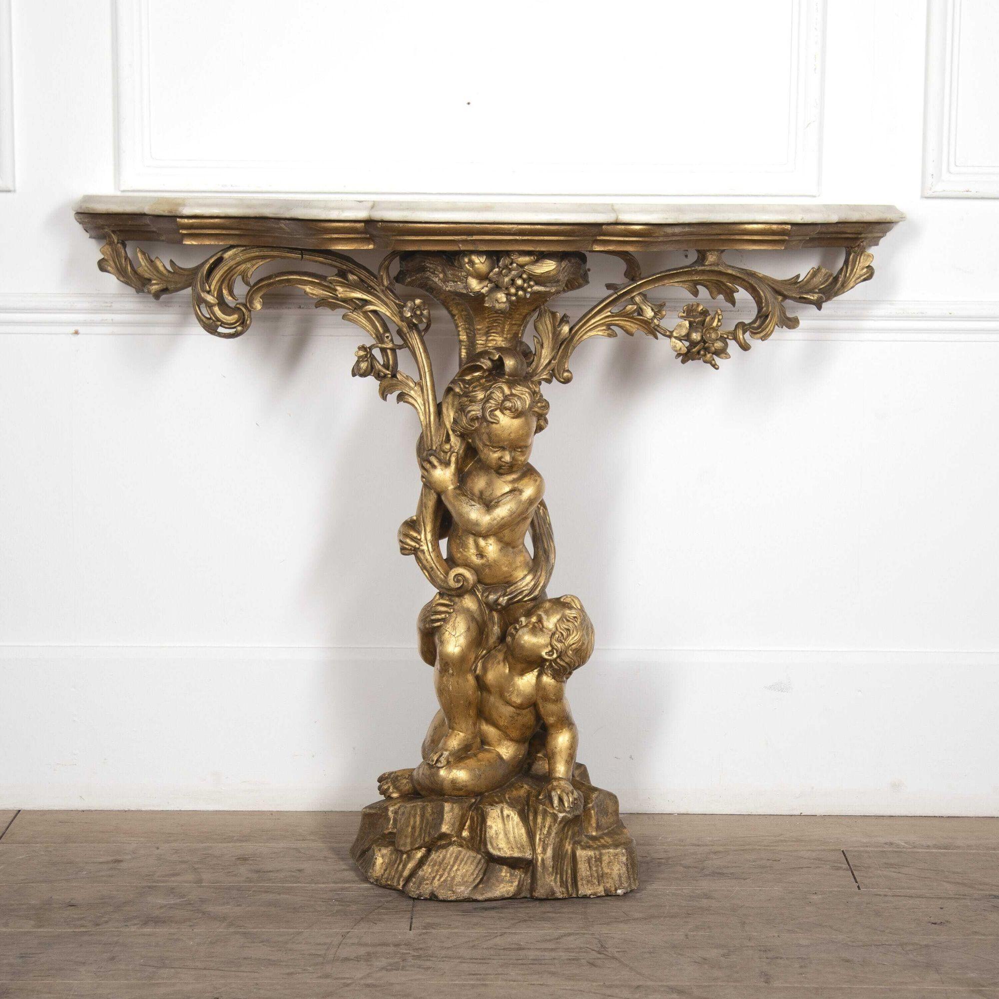 18th Century Italian Gilt Console Table at 1stDibs