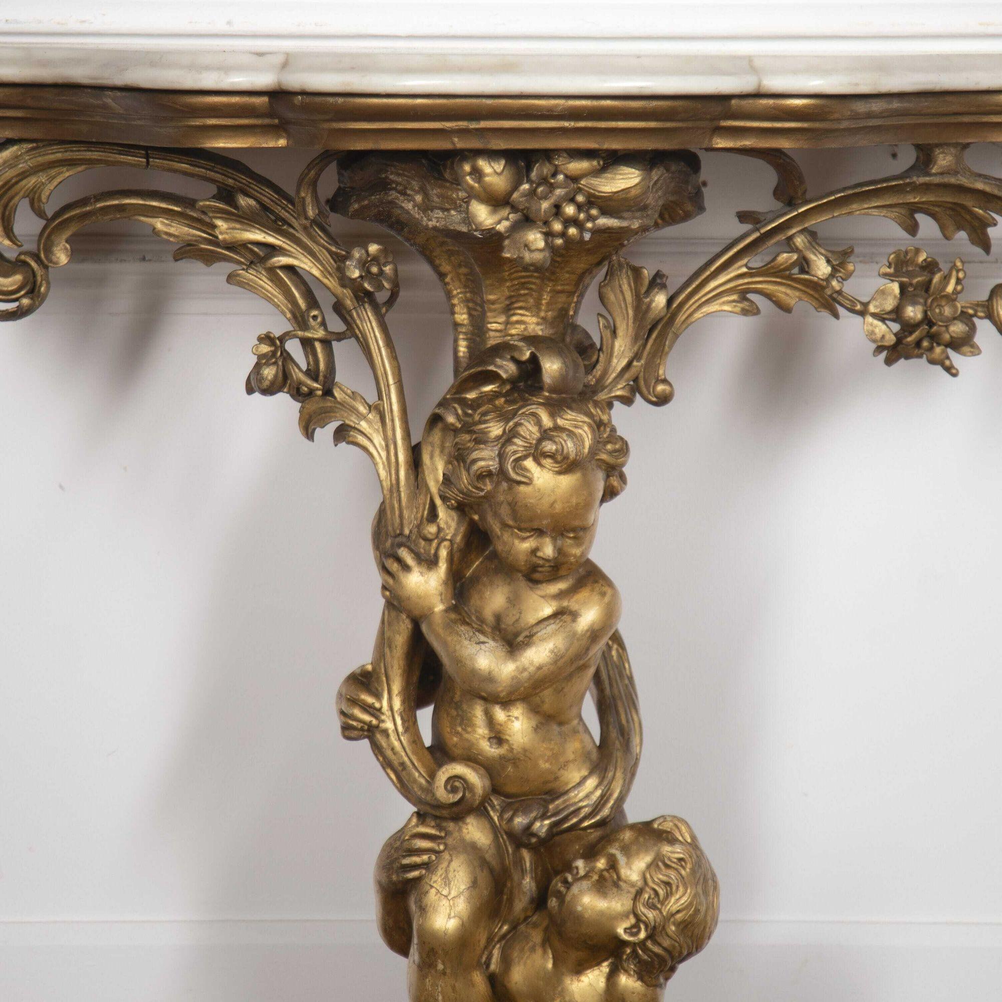 18th Century Italian Gilt Console Table at 1stDibs