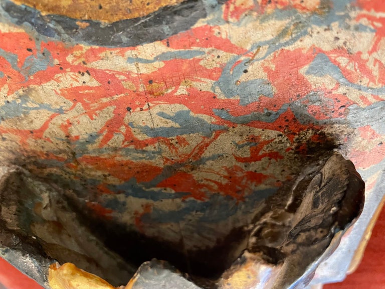 18th Century Italian Hand-Carved Polychrome GIlt Holy Water Font For ...