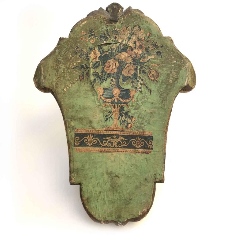 18th Century Italian Hand-Carved Polychrome GIlt Holy Water Font For ...