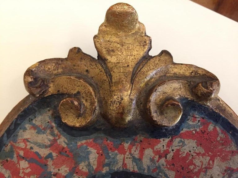 18th Century Italian Hand-Carved Polychrome GIlt Holy Water Font For ...