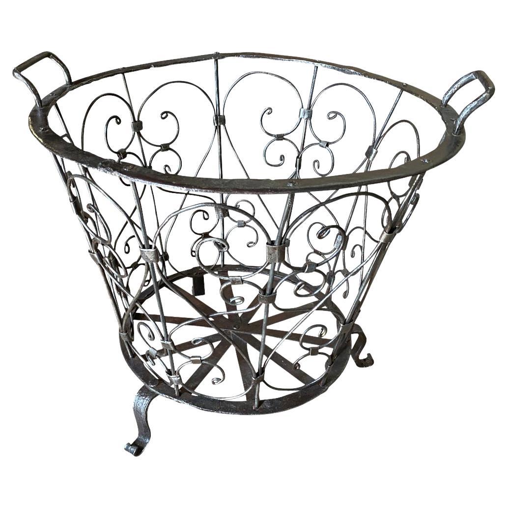 18th Century Italian Iron Basket For Sale at 1stDibs