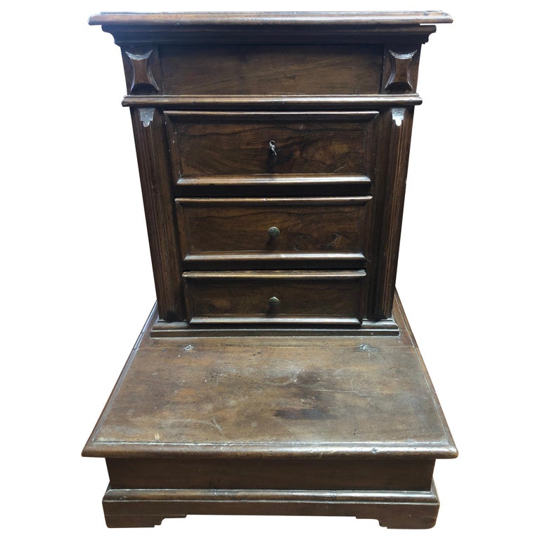 18th Century Italian Louis XV Walnut Kneeler Faldstool with Secret Draw ...