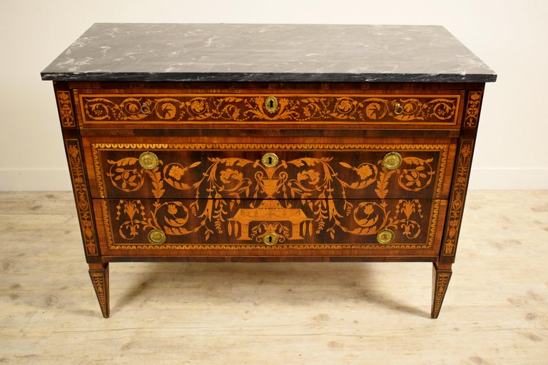 18th Century, Italian Neoclassical Inlaid Wood Chest of Drawers For ...