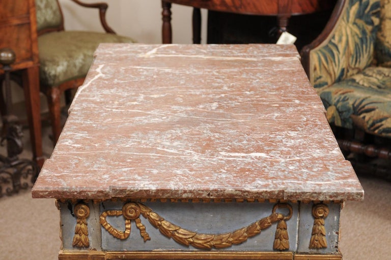 18th Century Italian Neoclassical Painted and Parcel-Gilt Center ...