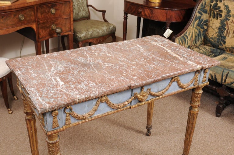 18th Century Italian Neoclassical Painted and Parcel-Gilt Center ...