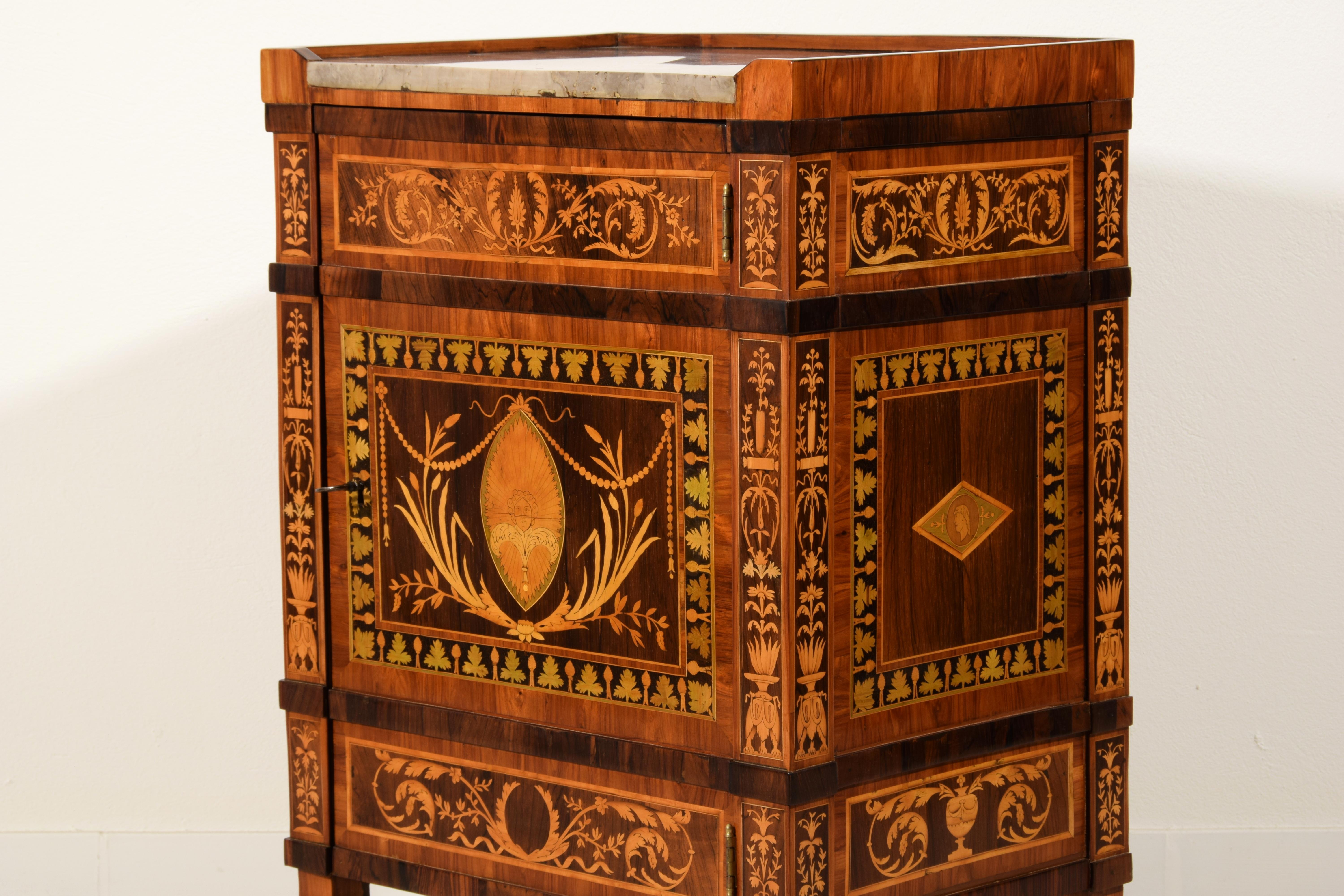 18th Century, Italian Neoclassical Wood Inlaid Cabinet For Sale at 1stDibs