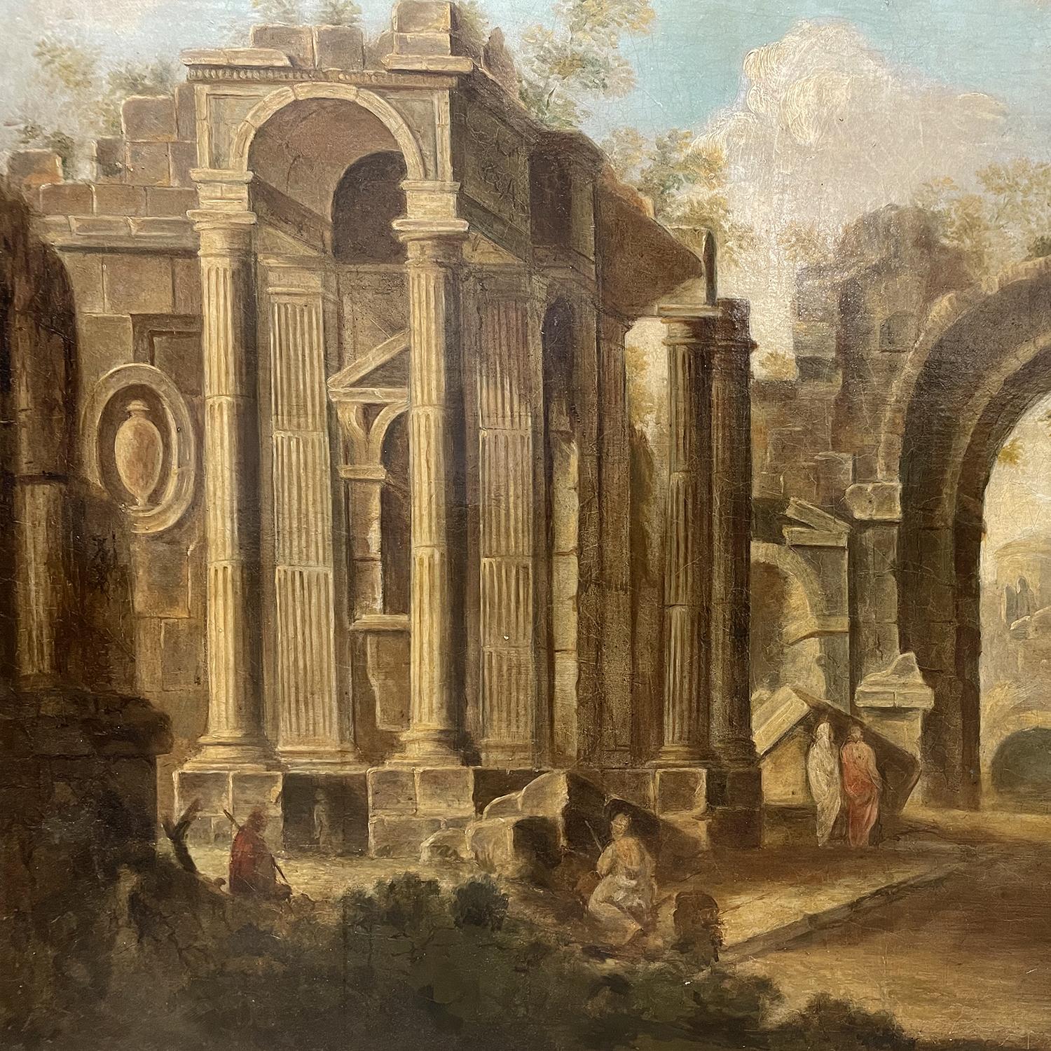 18th Century Italian Oil Painting of an Antique Building by Giovanni ...