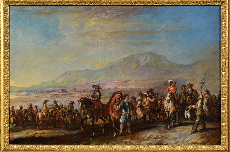 18th Century, Italian Pair of Oil on Canvas Paintings by Francesco Simonini For Sale at 1stDibs