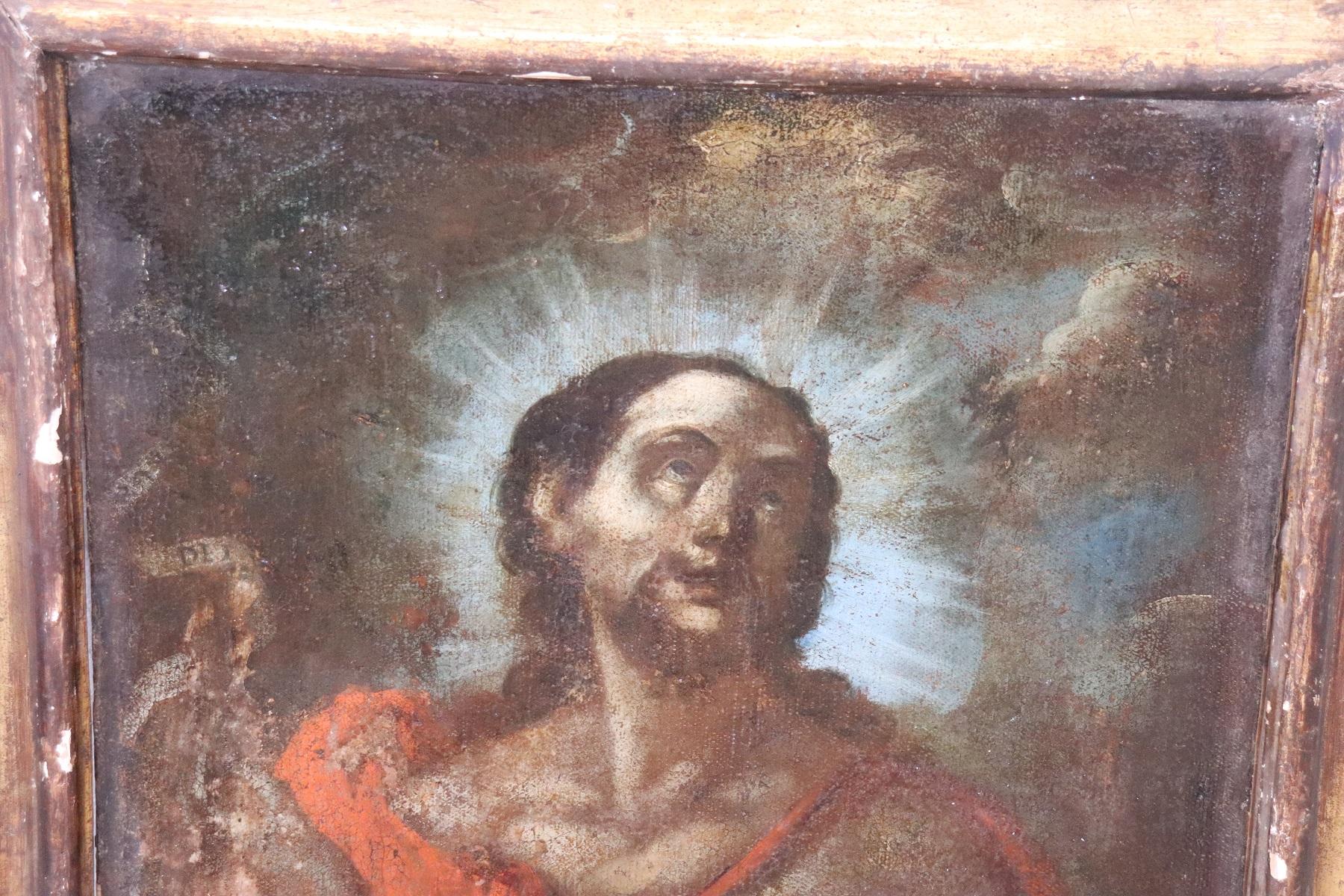 18th Century Italian Religious Oil Painting on Canvas, St. John Baptist For Sale at 1stDibs ...