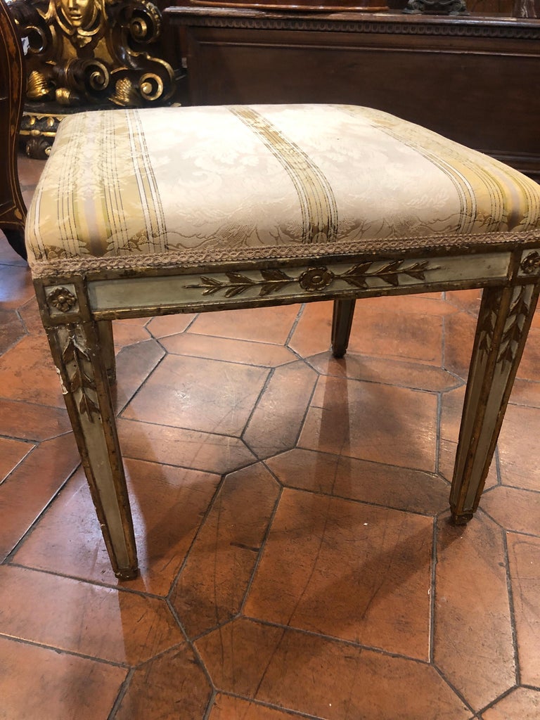 18th Century Italian Roman Wood Lacquer Gilt Stool, 1780s For Sale at ...