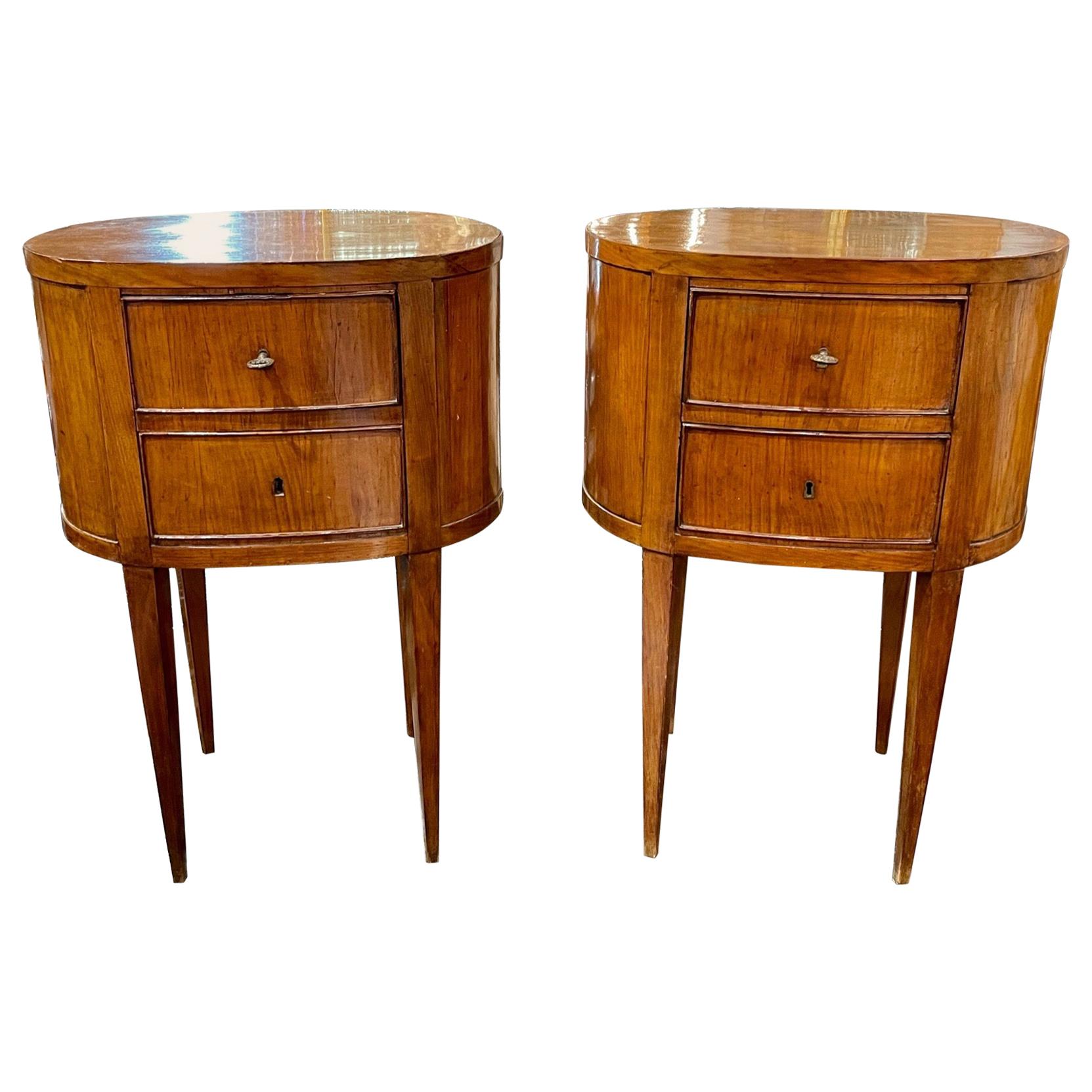 Pair of 18th Century Italian Carved and Bleached Wood Element Side ...