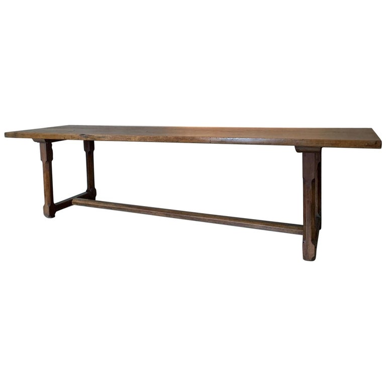 18th Century Italian Walnut Refectory Console Table For Sale at 1stDibs