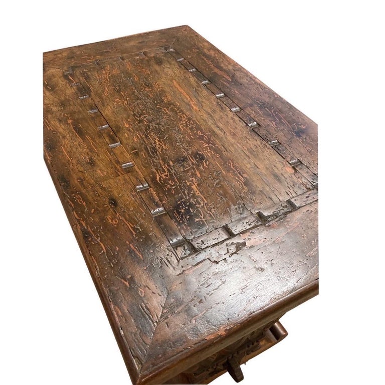 18th Century Italian Walnut Trestle Side Table / End Table For Sale at ...