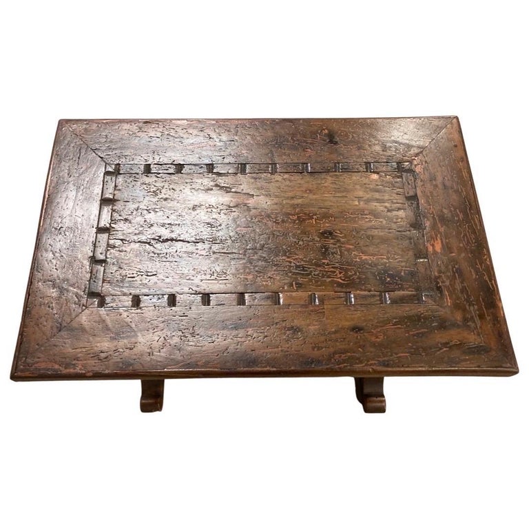 18th Century Italian Walnut Trestle Side Table / End Table For Sale at ...
