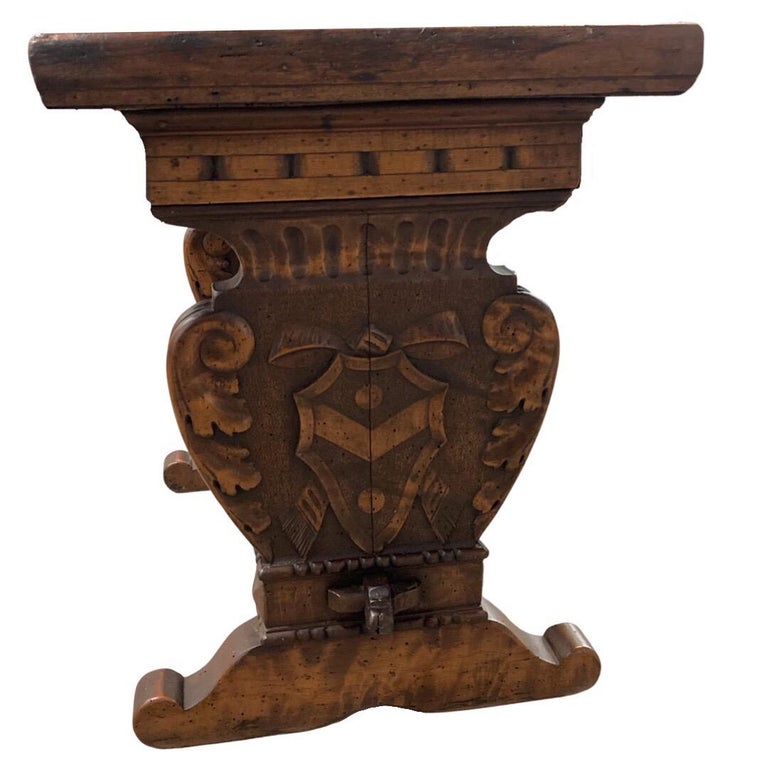 18th Century Italian Walnut Trestle Side Table / End Table For Sale at ...