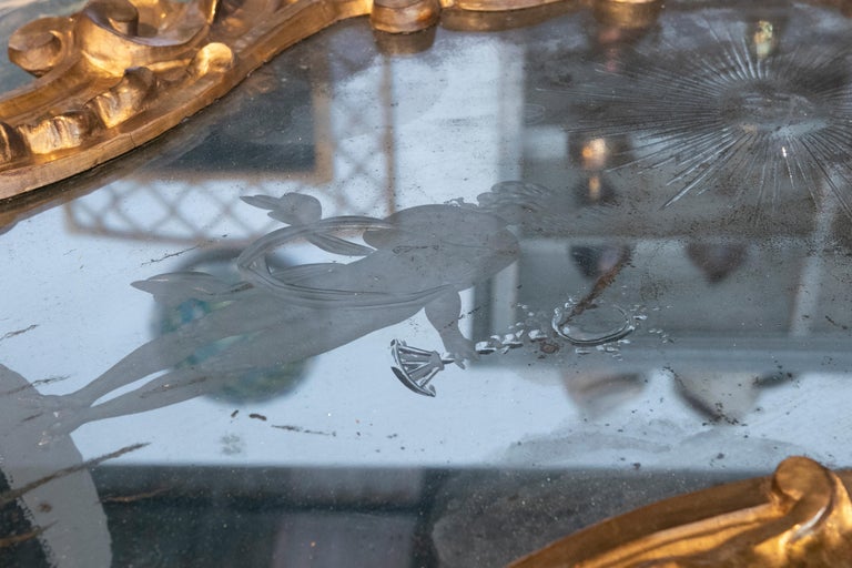 18th Century Italian wooden and Gilded Stucco Mirror with Decorated ...