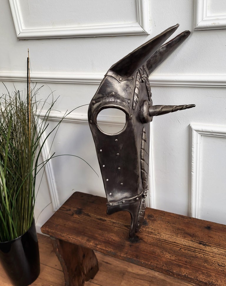 18th Century Italian Wrought Iron Chamfron, Shaffron, Horse Armor Mask ...