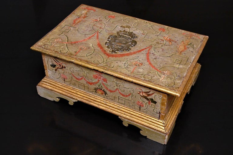18th Century Italien Casket Original Painting Venezia Escutcheon For ...