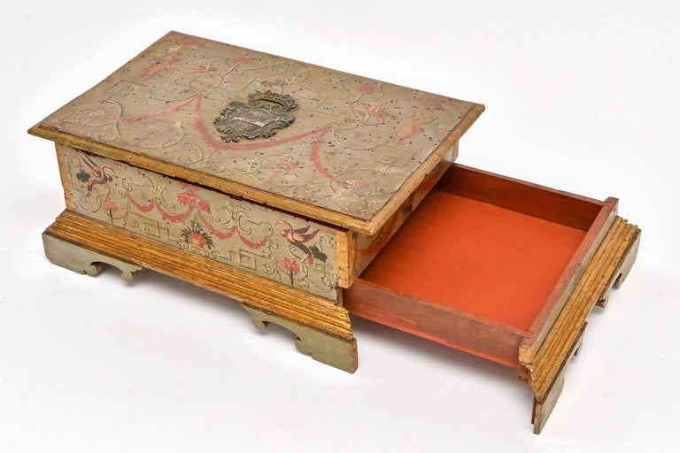 18th Century Italien Casket Original Painting Venezia Escutcheon For ...