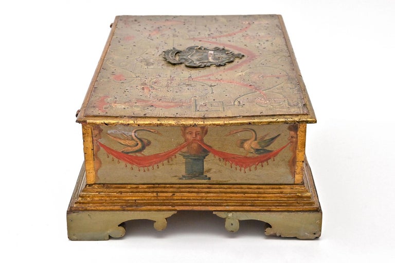 18th Century Italien Casket Original Painting Venezia Escutcheon For ...