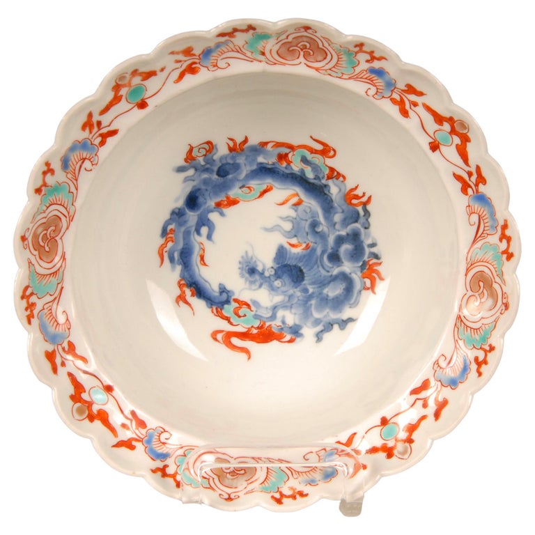 18th Century Japanese Edo Period Porcelain Kakiemon Dragon Bowl Japan ...