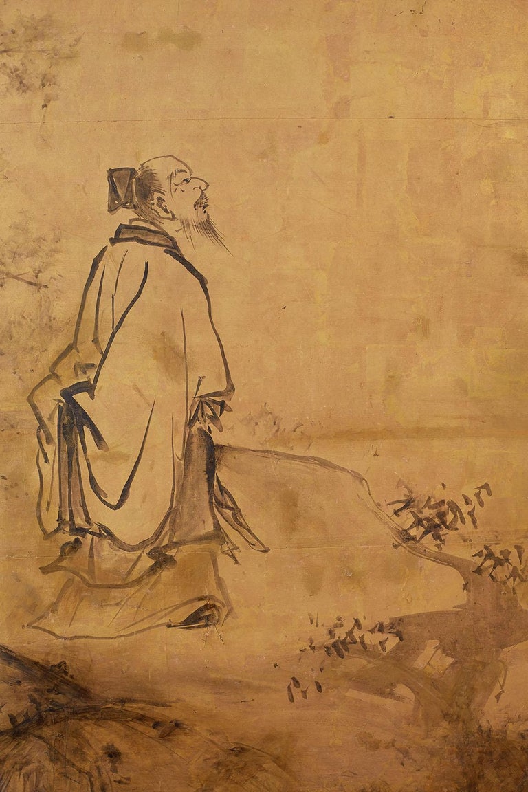 18th Century Japanese Four Panel Kano School Screen at 1stDibs