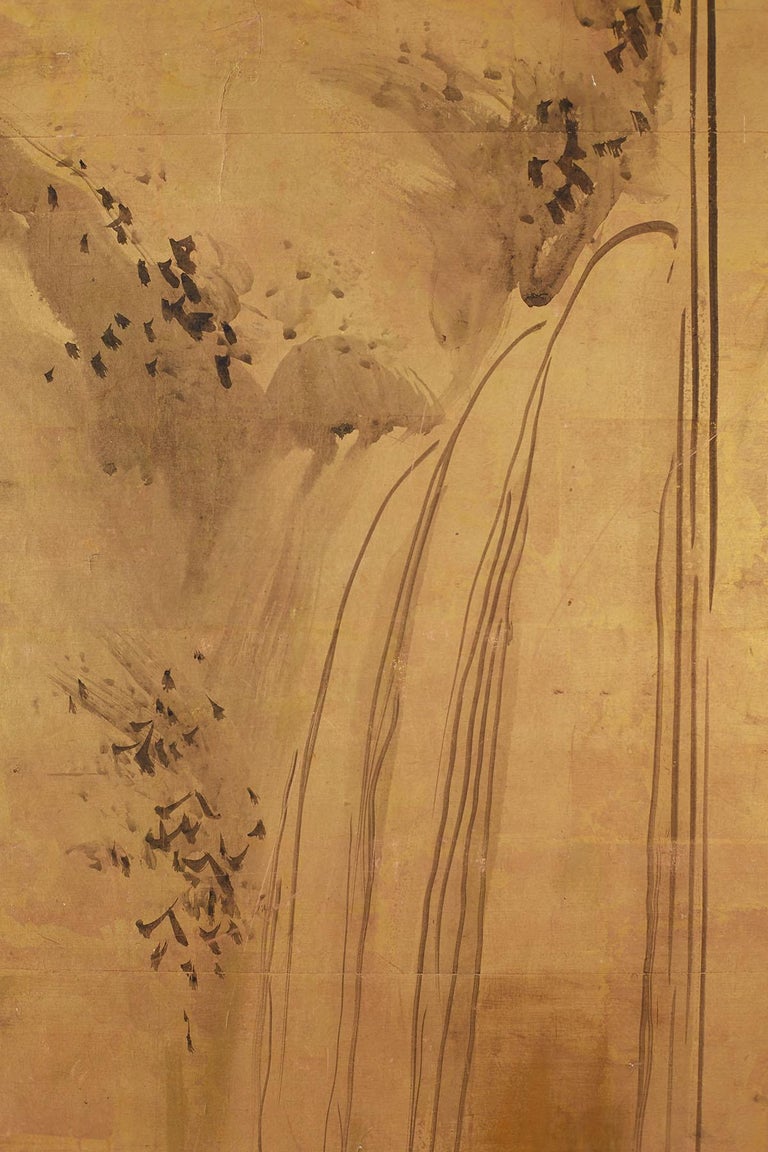 18th Century Japanese Four Panel Kano School Screen at 1stDibs