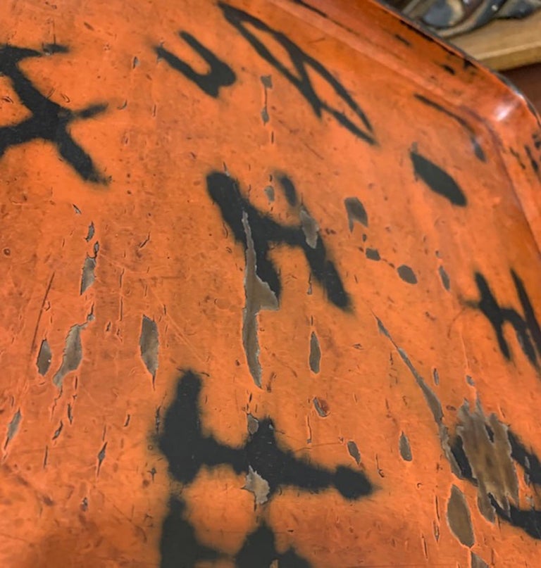 18th Century Japanese Negoro Lacquer Tray For Sale at 1stDibs