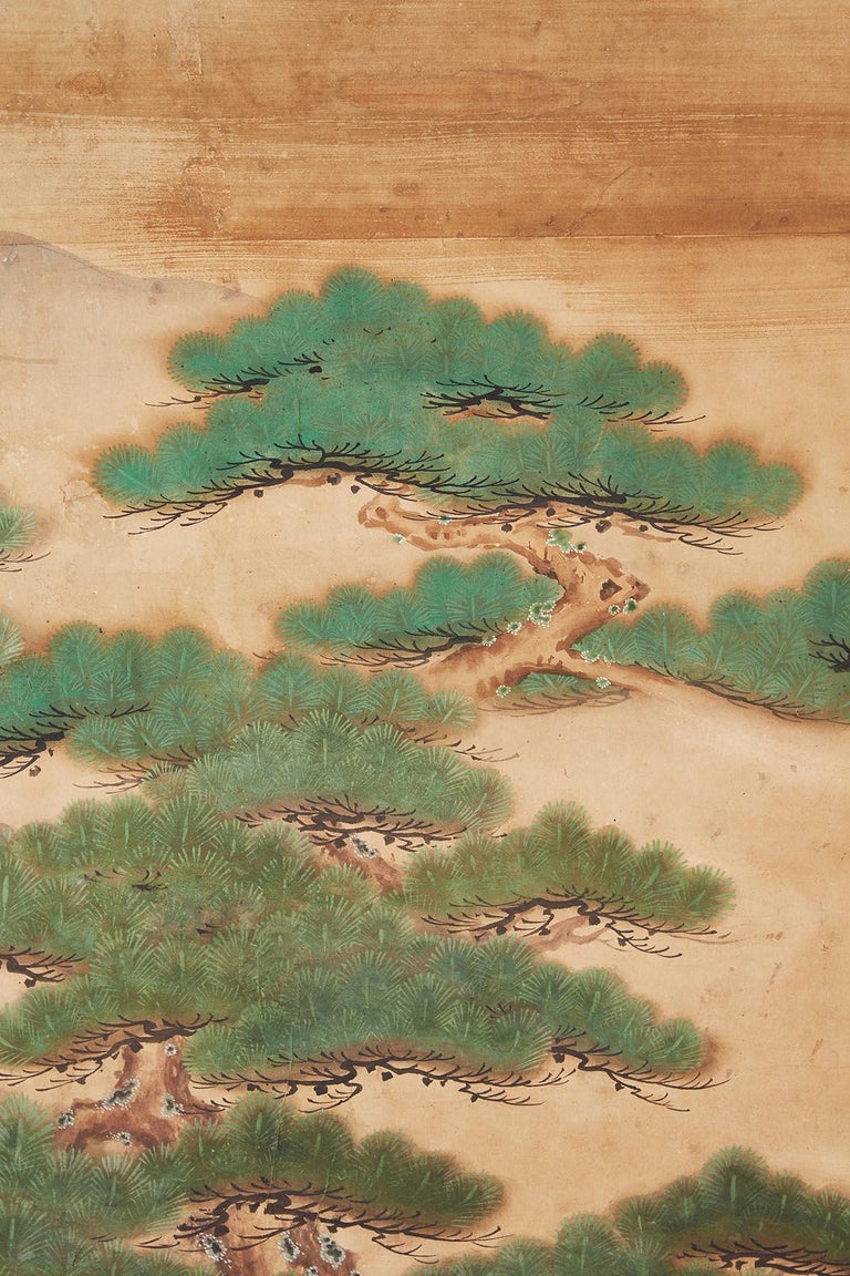 18th Century Japanese Two-Panel Kano School Screen at 1stDibs