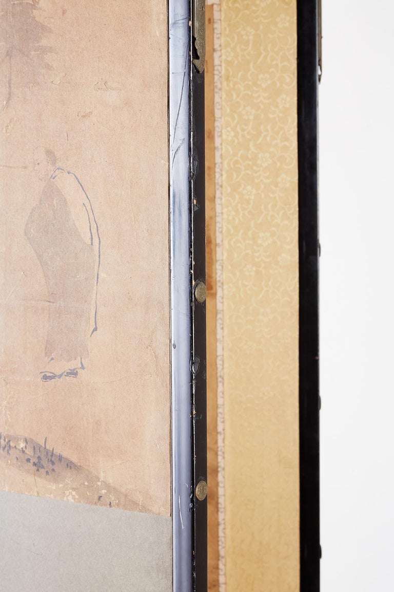 18th Century Japanese Two-Panel Kano School Screen at 1stDibs