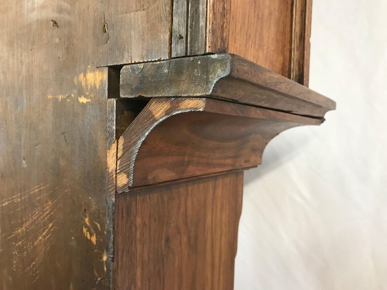 18th Century John Fessler Walnut Tall Clock, Hand-Painted Face, circa ...