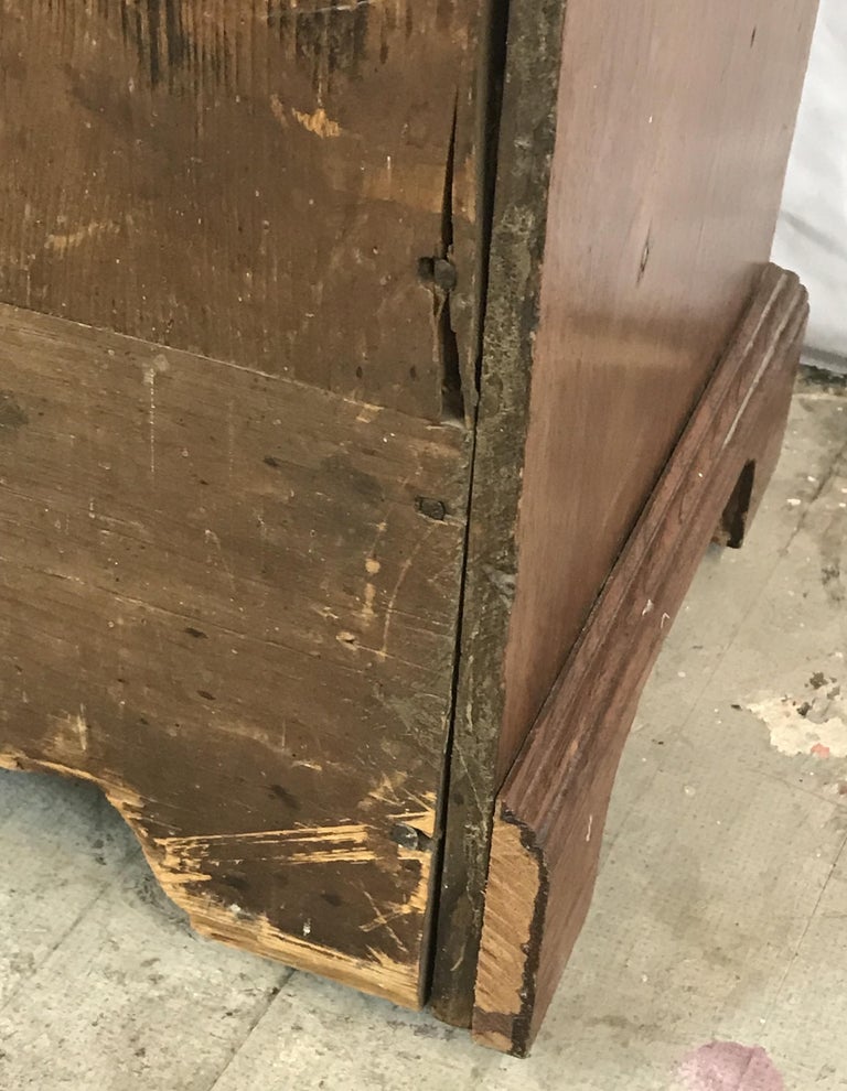 18th Century John Fessler Walnut Tall Clock, Hand-Painted Face, circa ...