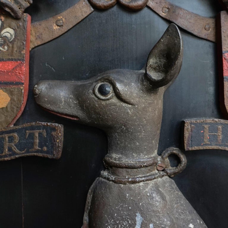 18th Century Large Carved Polychrome Dutch 'Hacfort' Heraldic Shield at ...