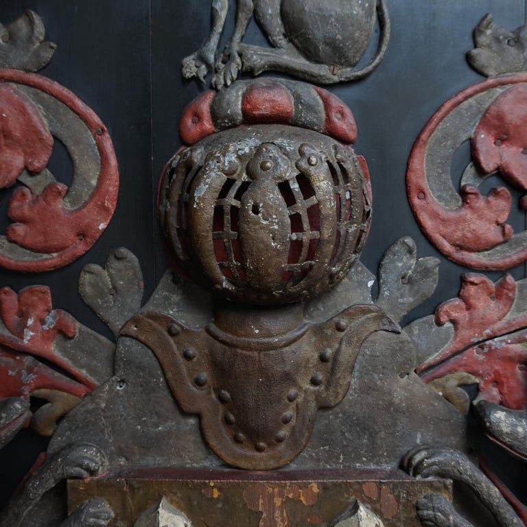 18th Century Large Carved Polychrome Dutch 'Hacfort' Heraldic Shield at ...