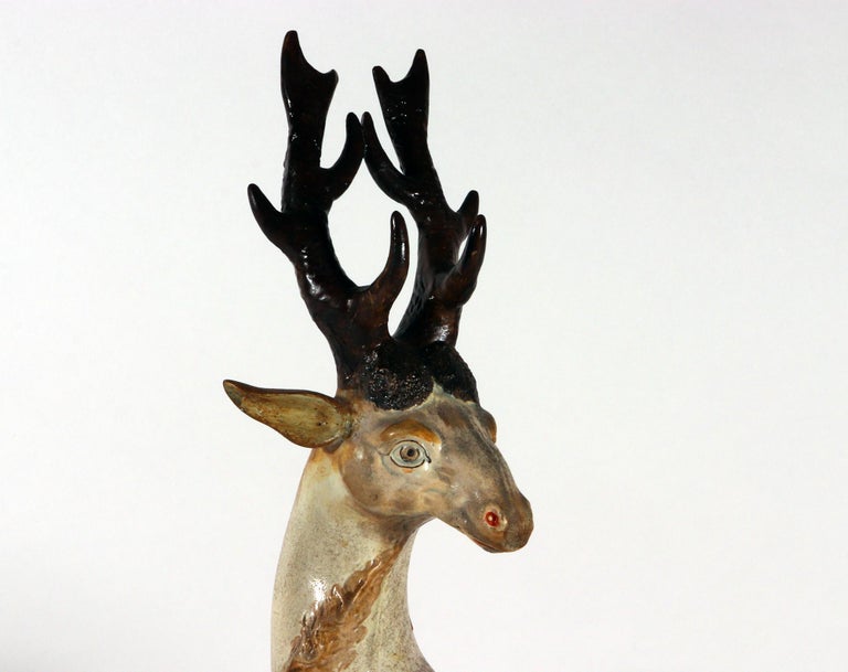 18th-Century Large Staffordshire Pottery Figure of Recumbent Stag For ...