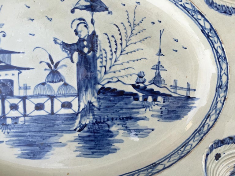 18th Century Leeds Pottery English Blue and White Platter at 1stDibs
